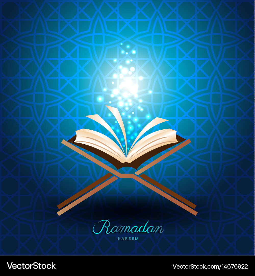 Muslim quran with magic light for ramadan islam Vector Image