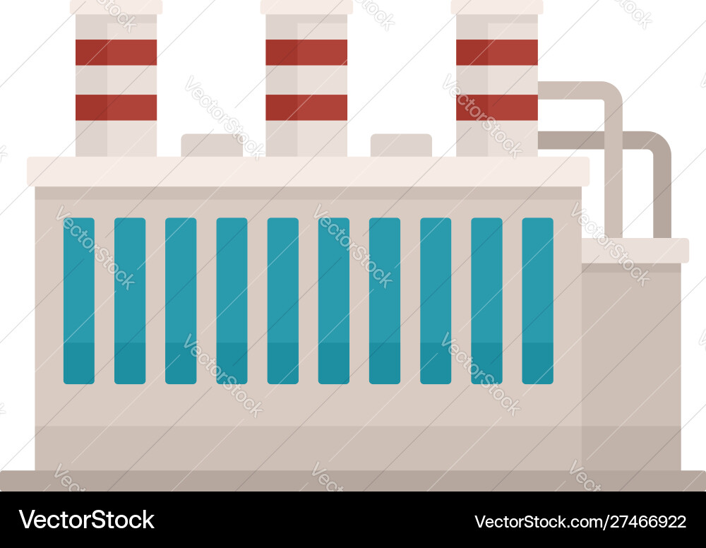 Oil refinery plant icon flat style Royalty Free Vector Image