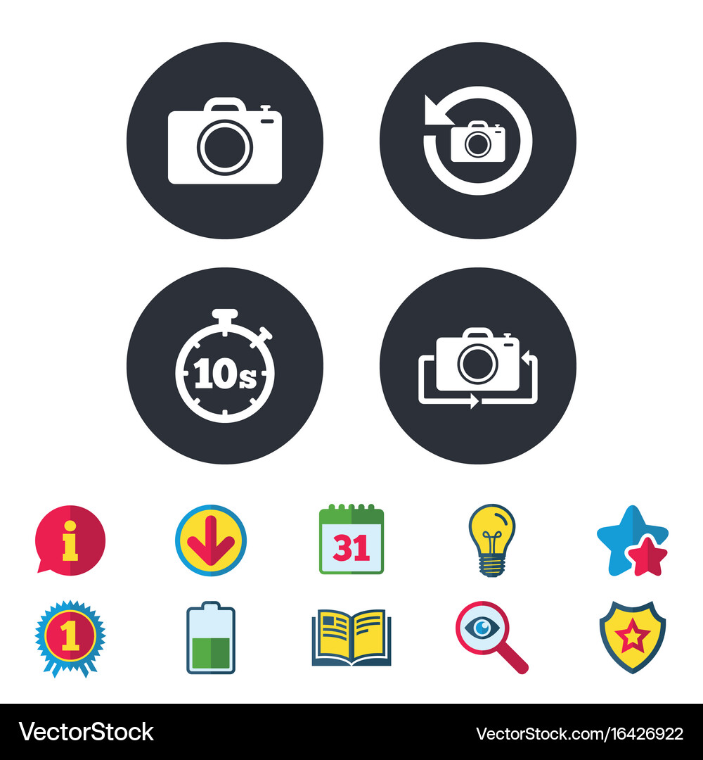 Photo camera icon flip turn or refresh signs Vector Image