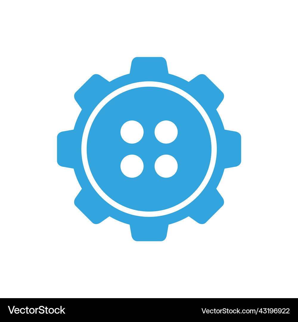 Shirt button gear logo template cogwheel icon Vector Image