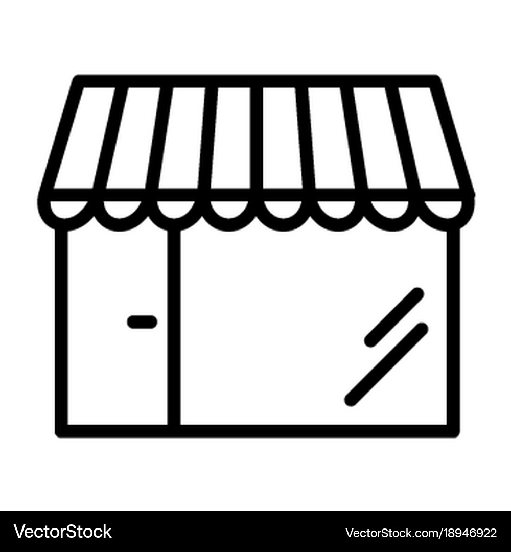 Shop pixel perfect thin line icon 48x48 store Vector Image