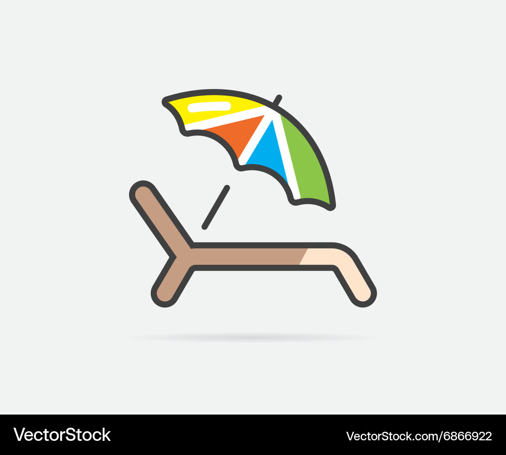 Sunbed can be used as logo or icon Royalty Free Vector Image