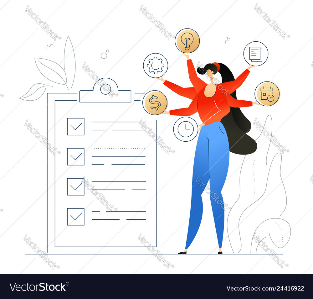 Task management - flat design style colorful Vector Image
