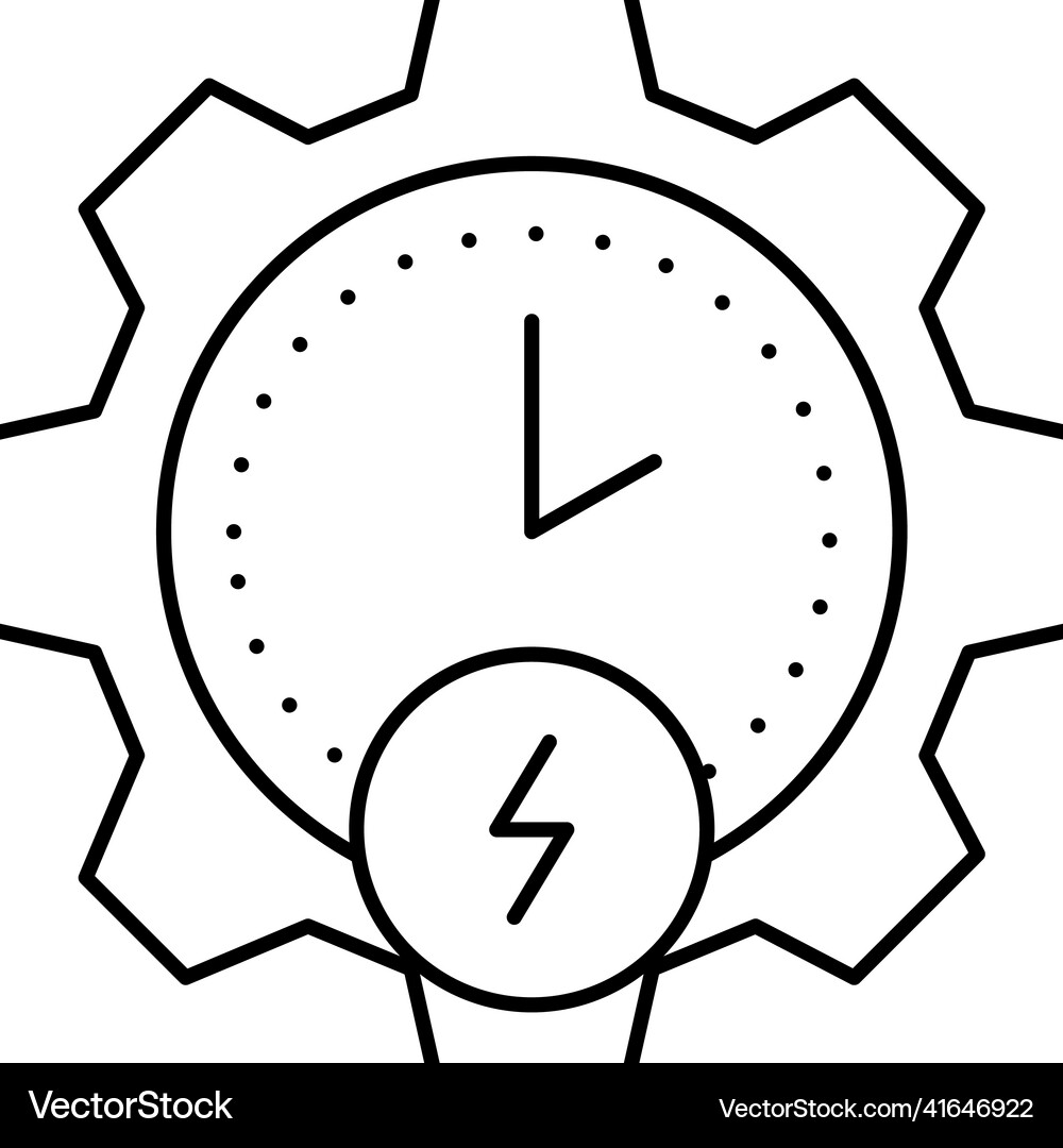 Time of energy saving line icon Royalty Free Vector Image