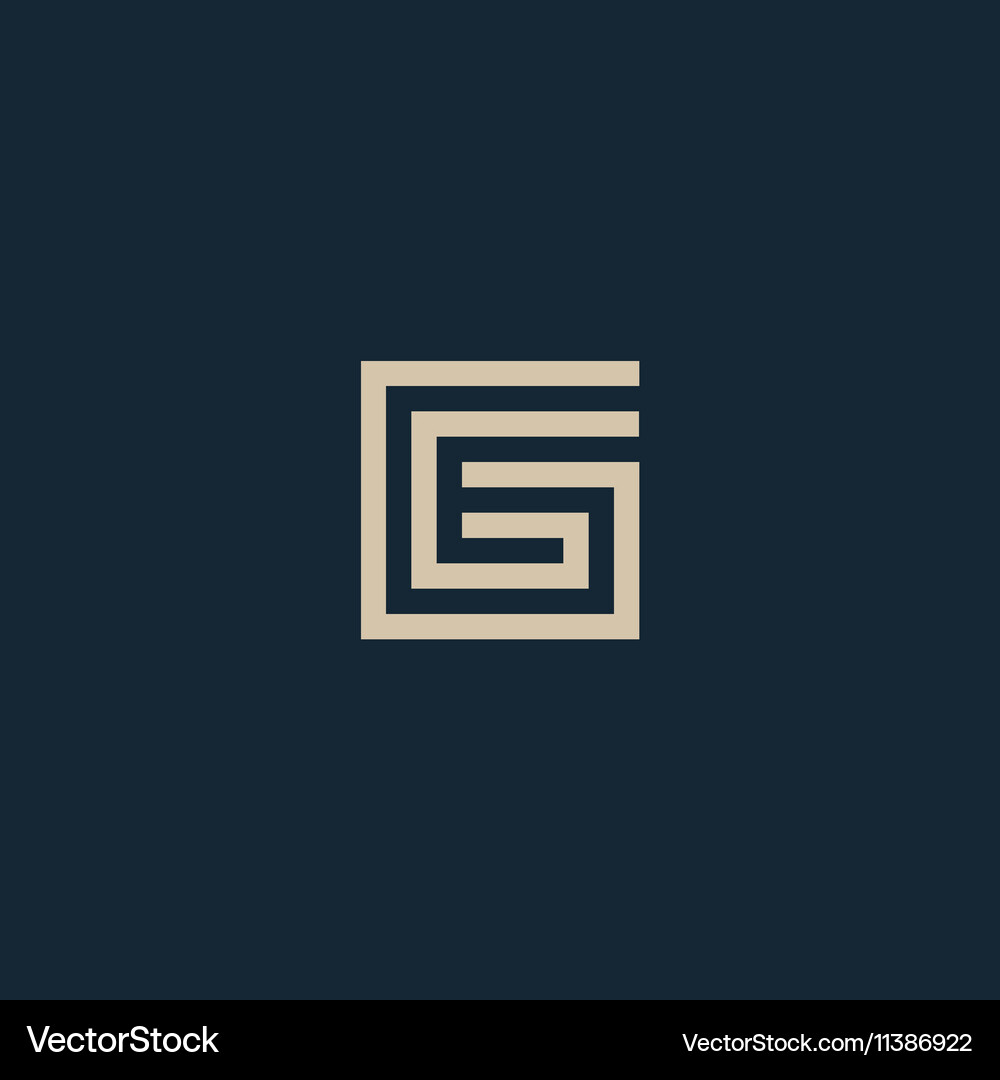 Unusual geometric letter g architecture Royalty Free Vector