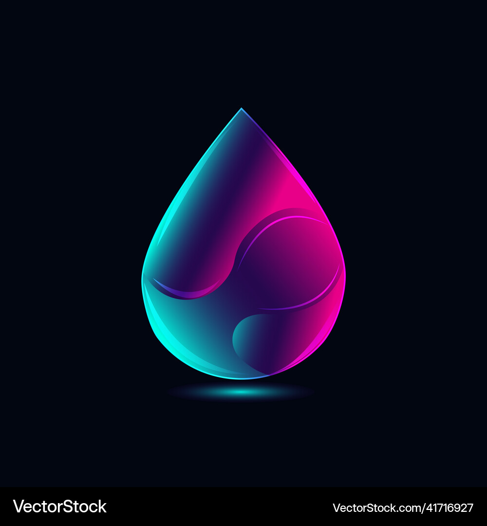 3d drop bright colorful neon designer logo Vector Image