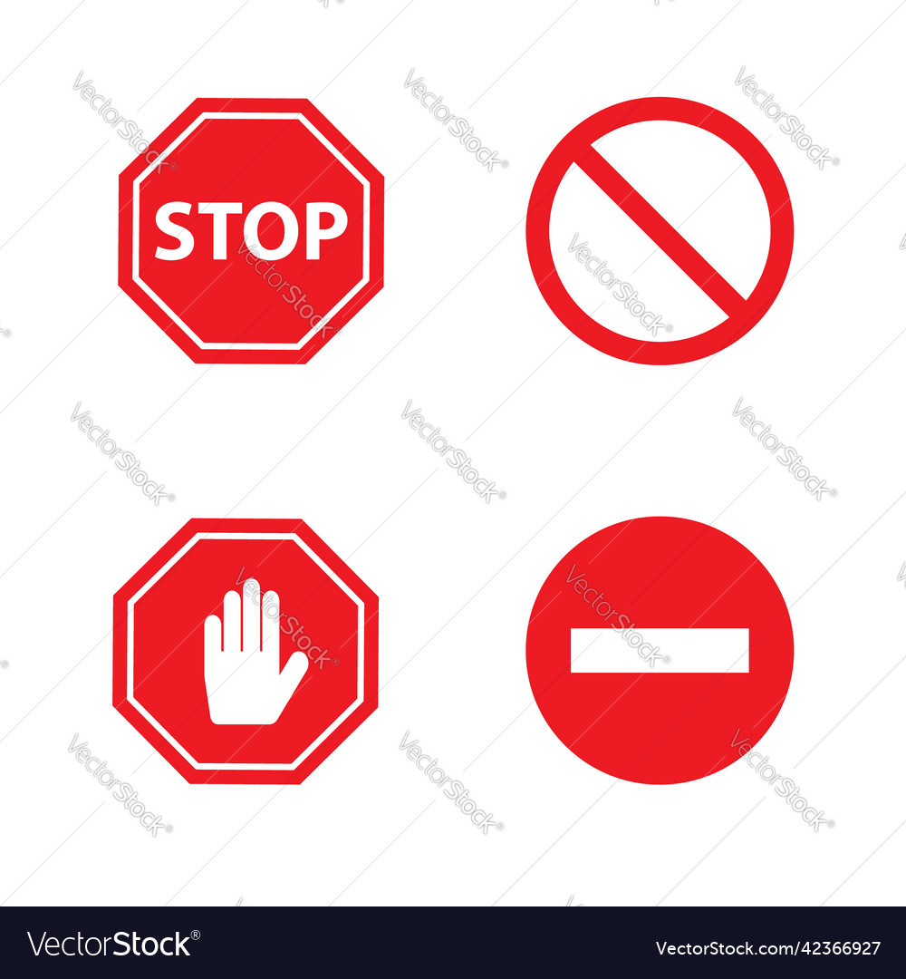 Basic stop symbols Royalty Free Vector Image - VectorStock