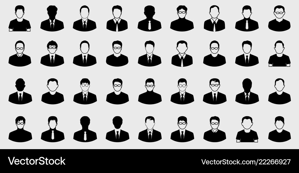 Business man icons set Royalty Free Vector Image
