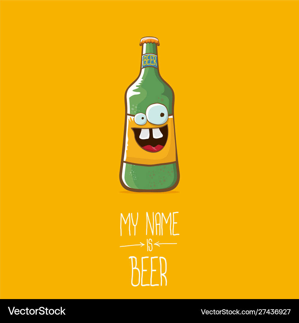 Cartoon funky beer bottle character Royalty Free Vector