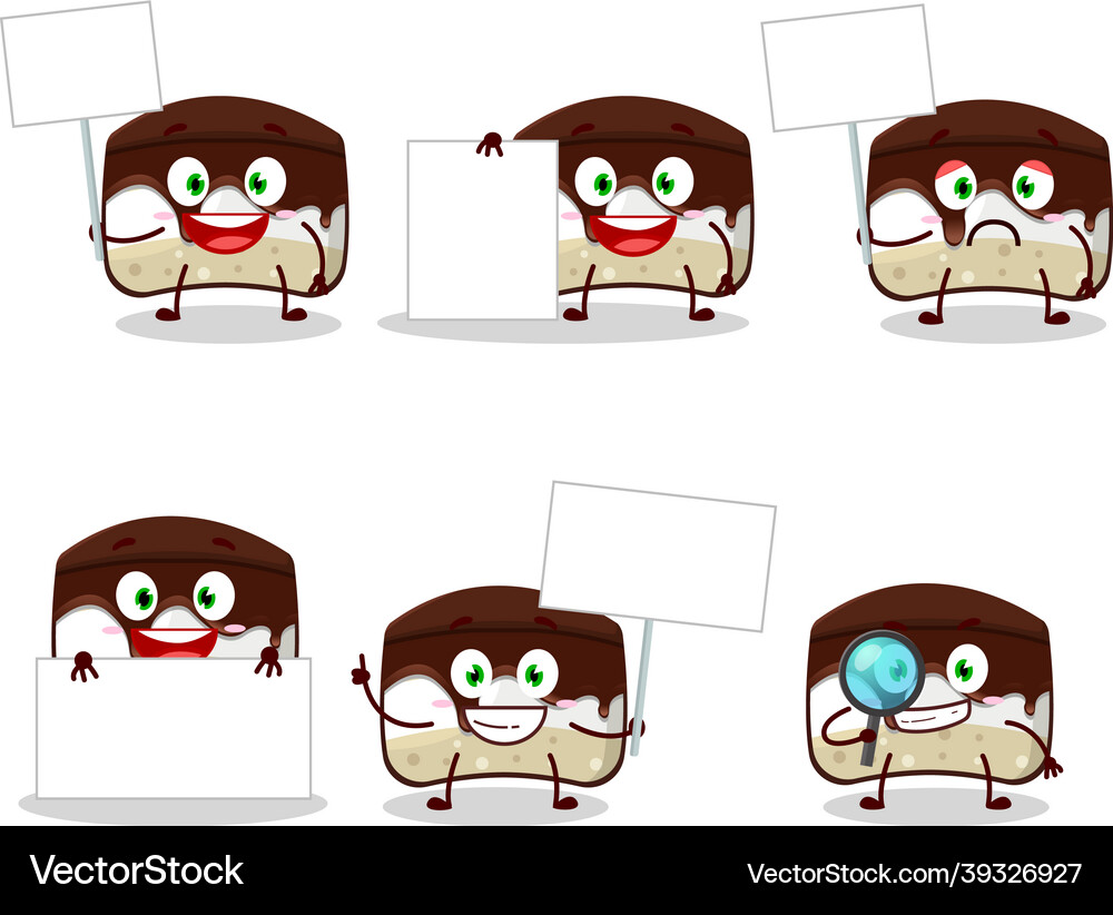 Chocolate cake cartoon character bring Royalty Free Vector