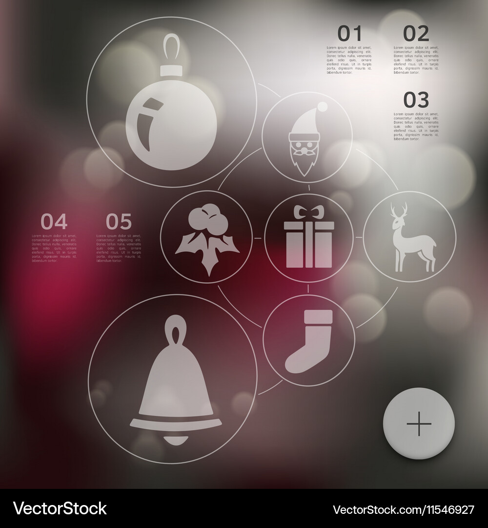 Christmas infographic with unfocused background Vector Image