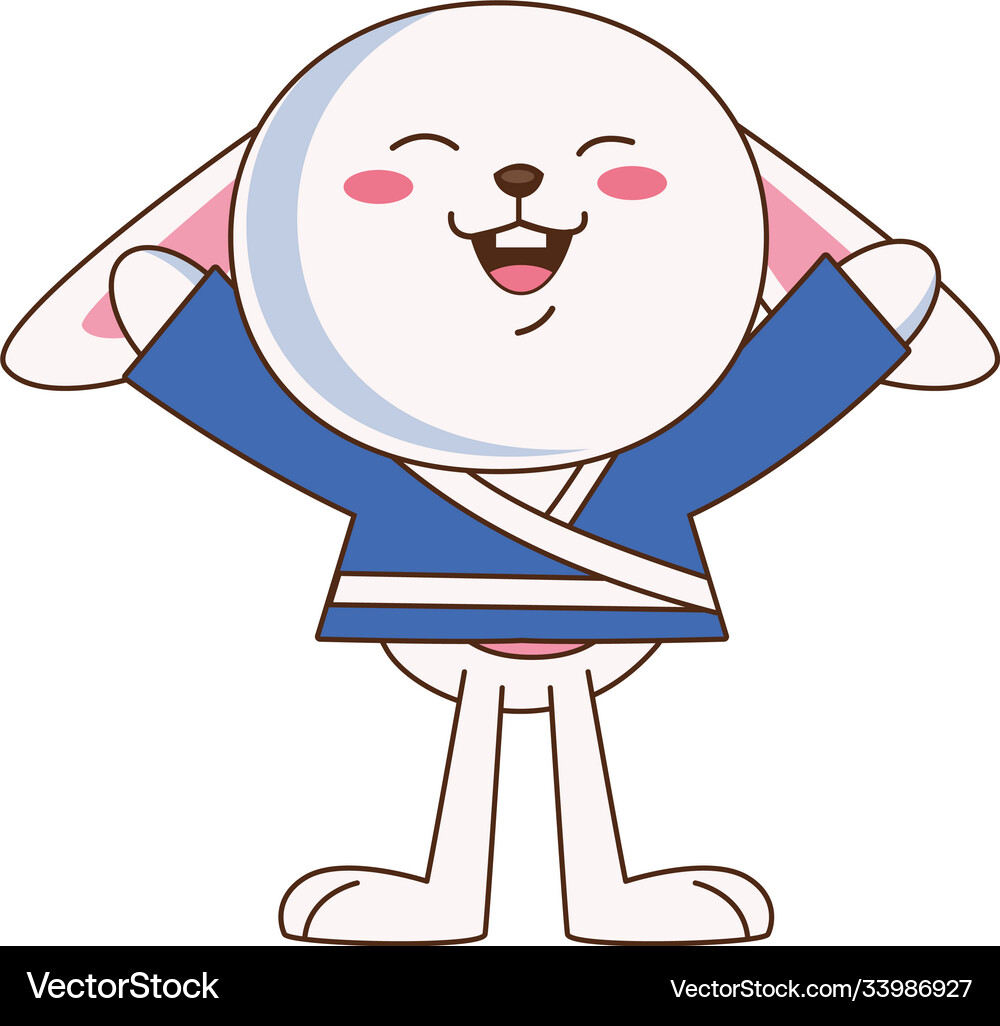 Cute mid autumn rabbit celebrating character Vector Image