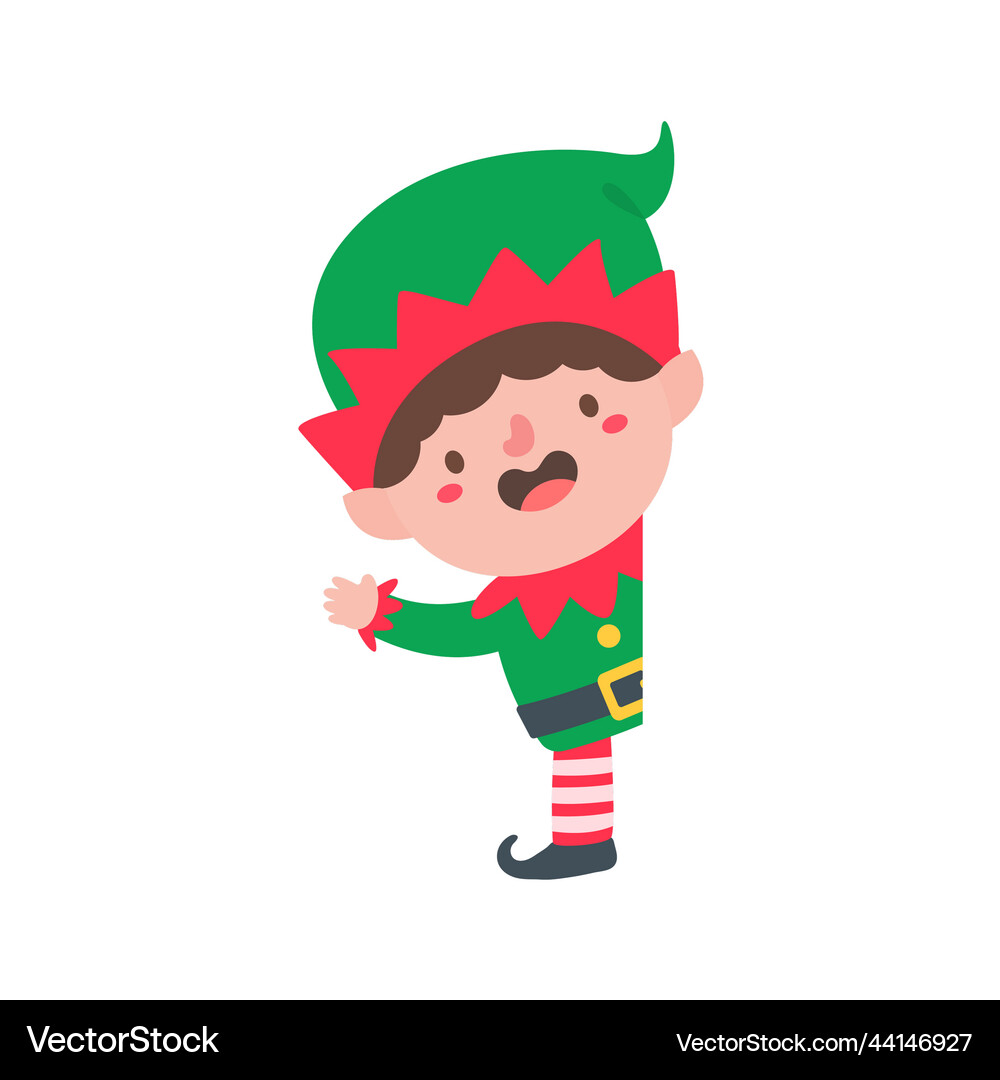 Elf character for decorating christmas greeting Vector Image