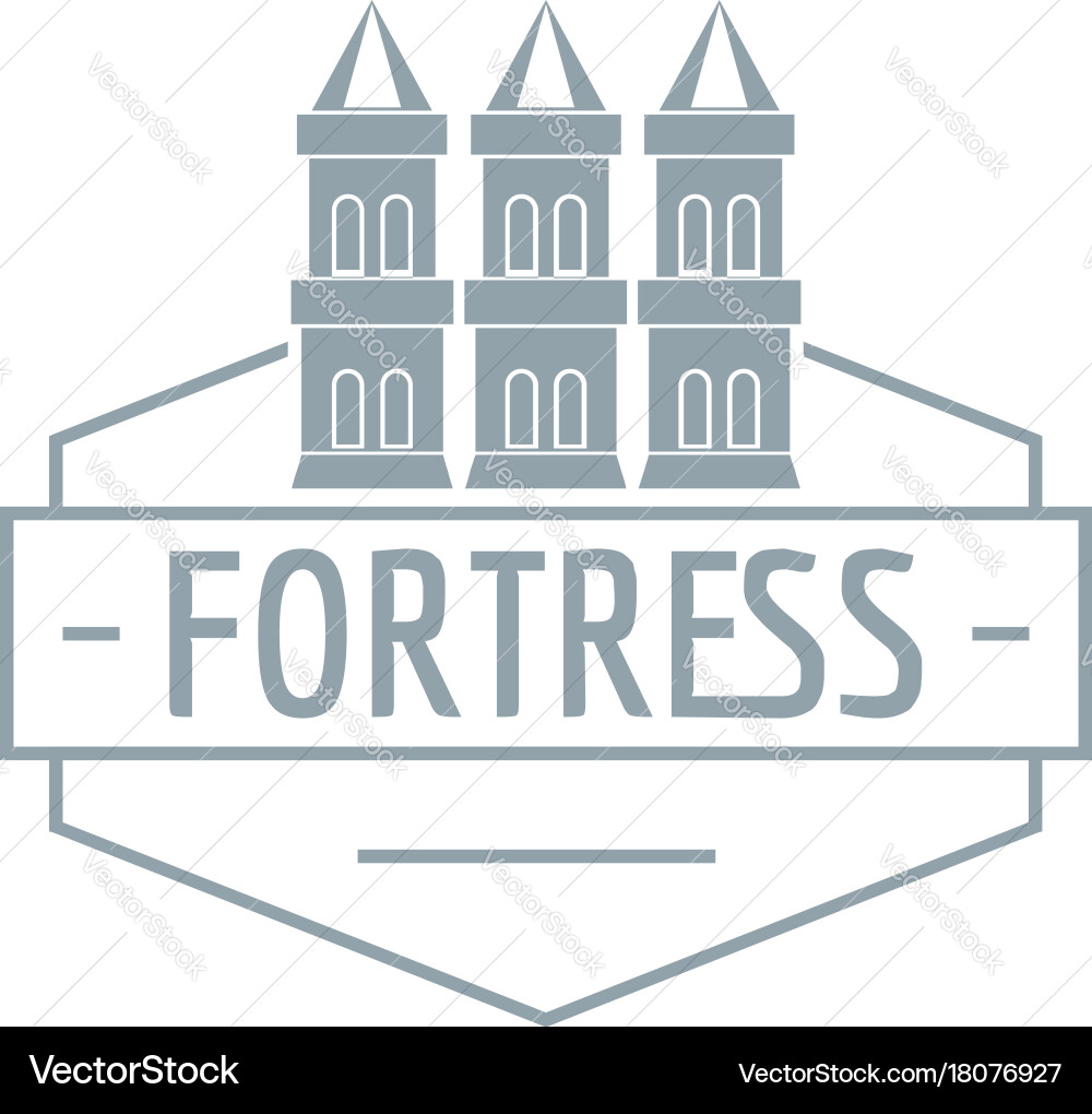 Fortress logo simple gray style Royalty Free Vector Image