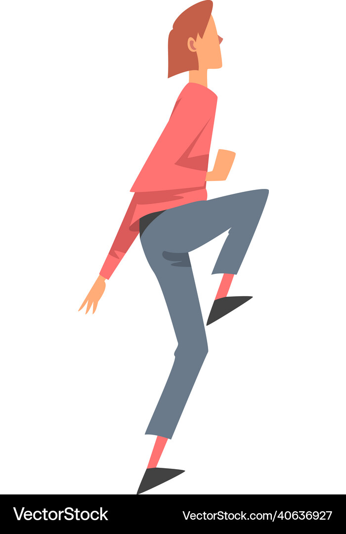 Leadership with woman character running forward Vector Image