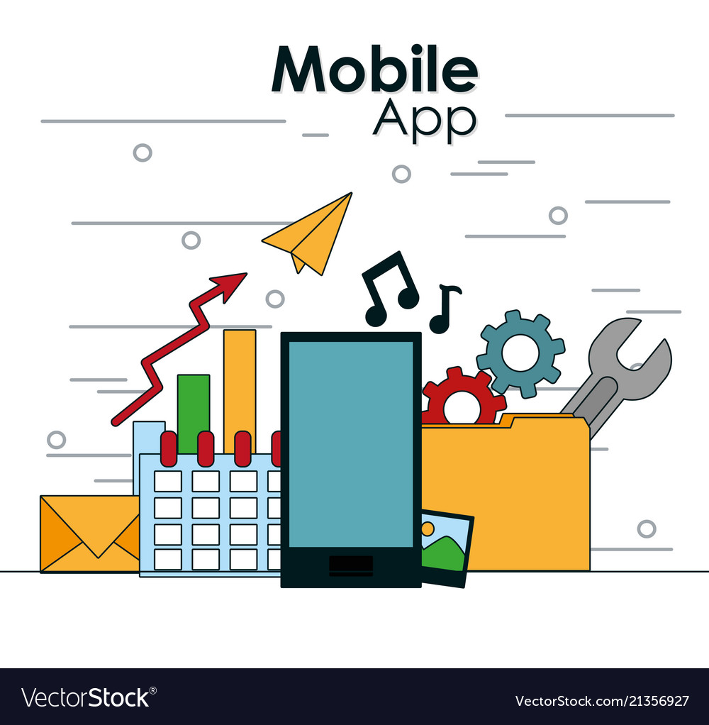 Mobile app technology Royalty Free Vector Image