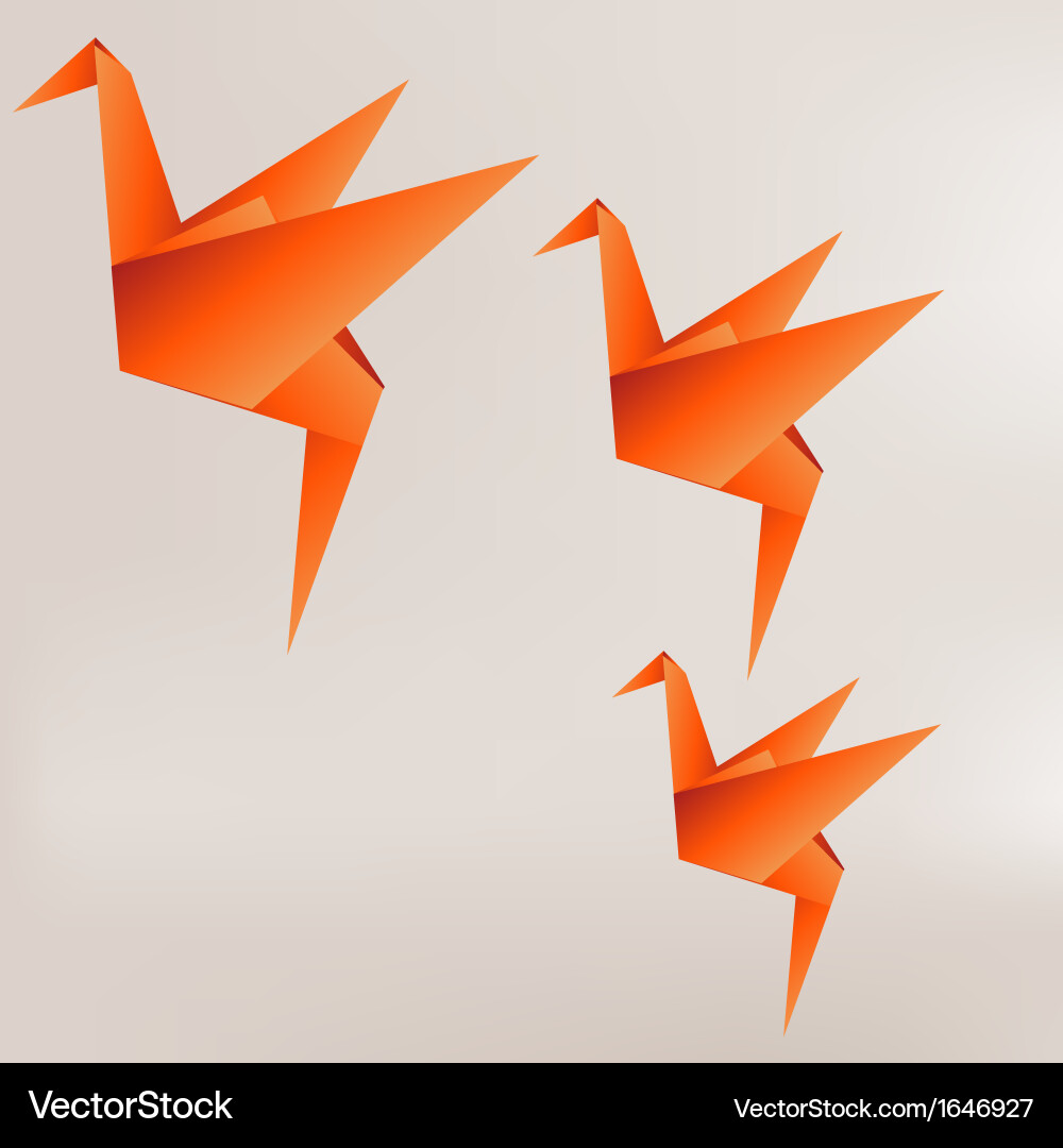 Origami paper bird on abstract background Vector Image