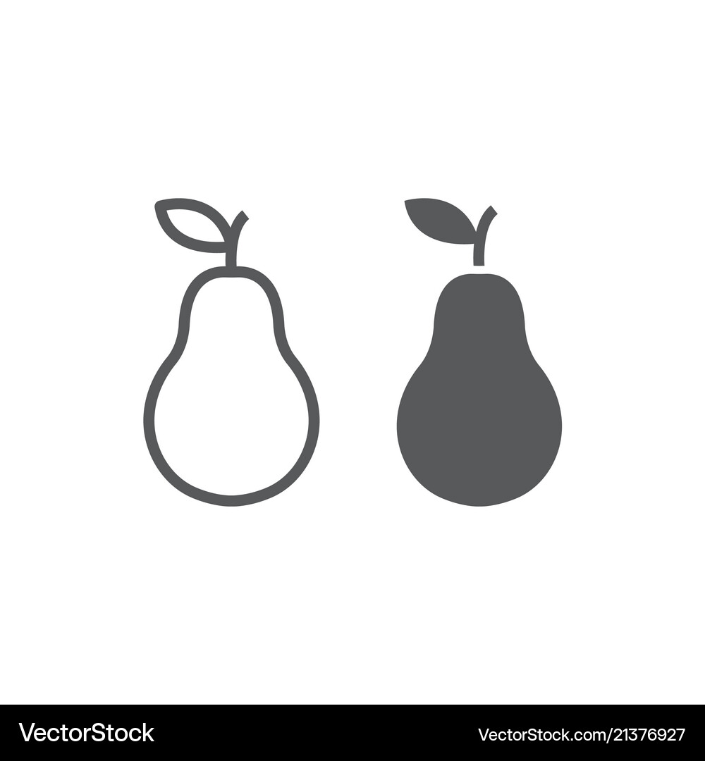 Pear line and glyph icon fruit and vitamin Vector Image