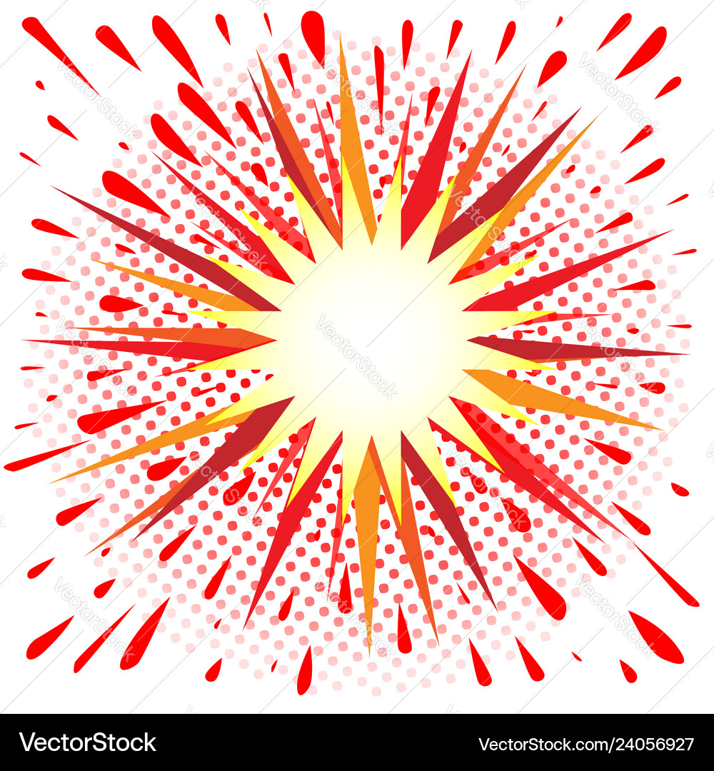 Red and yellow cartoon splash Royalty Free Vector Image
