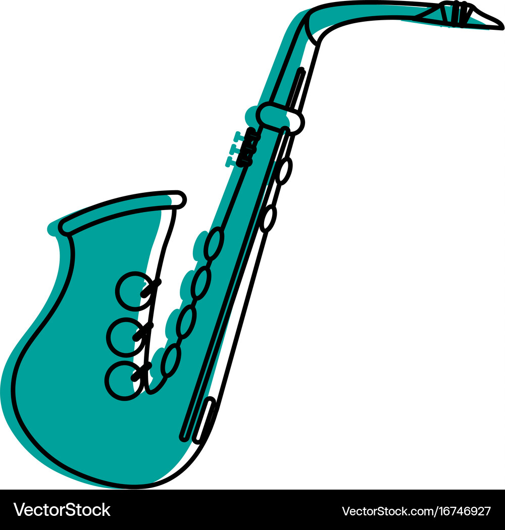 Saxophone musical instrument icon image Royalty Free Vector