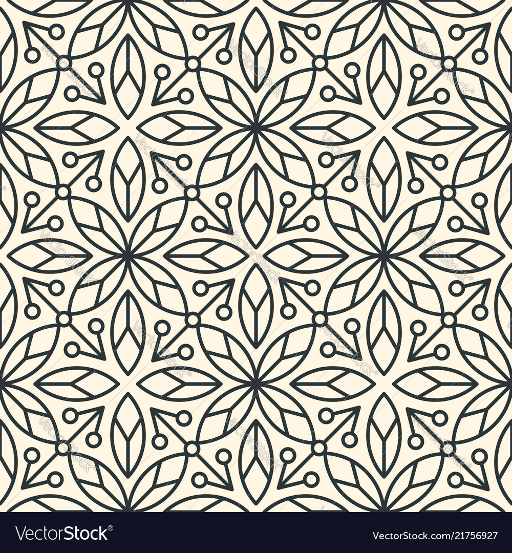 Seamless linear minimalistic flower pattern Vector Image