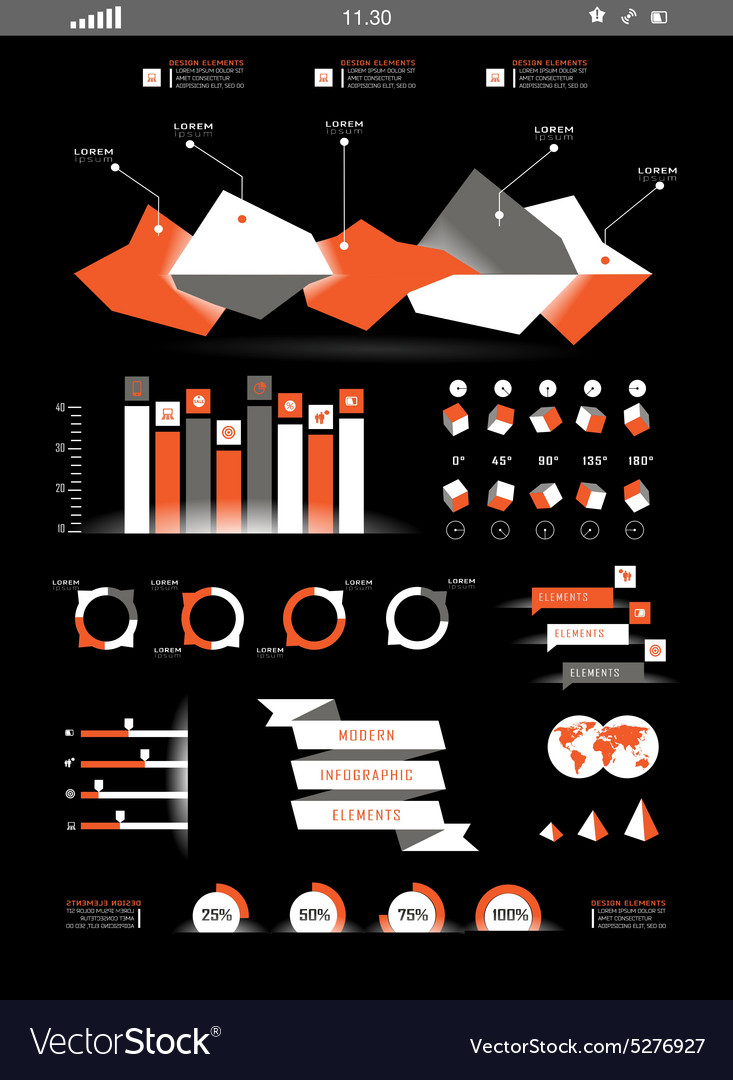 Set elements of infographics Royalty Free Vector Image