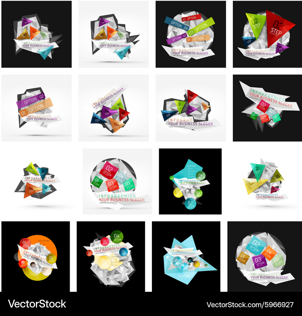 Set of various universal geometric layouts Vector Image