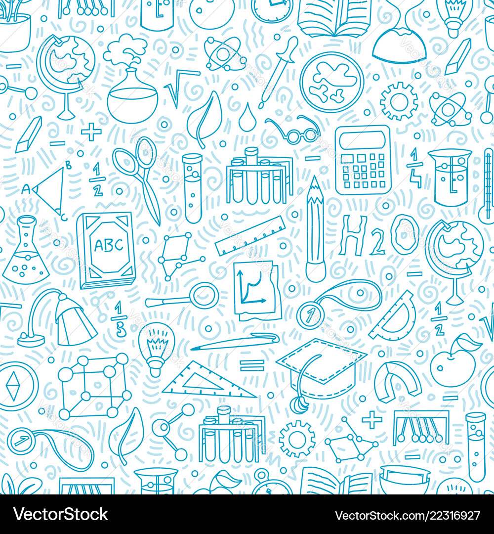 Simple lined back to school pattern Royalty Free Vector