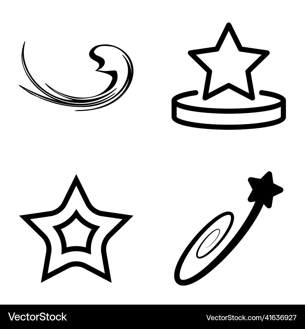Stars1-2starfall flat icon set isolated on white Vector Image