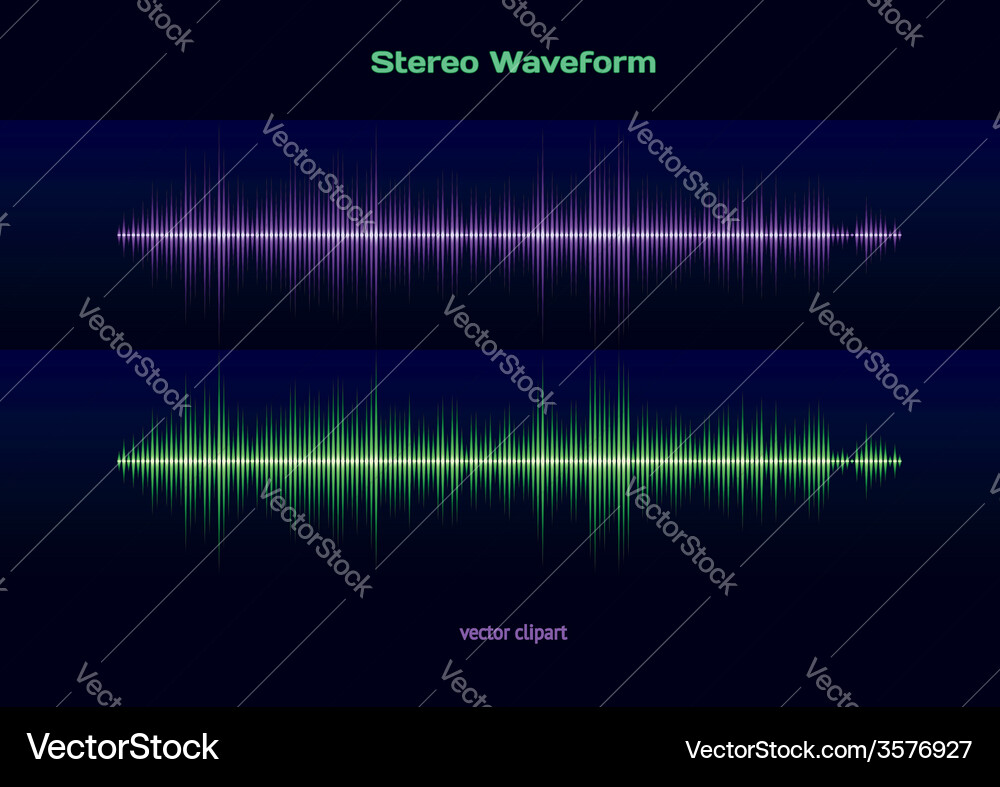 Stereo sound waveform Royalty Free Vector Image