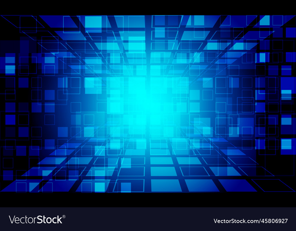 Tech Blue Squares - Data & Light Royalty Free Vector