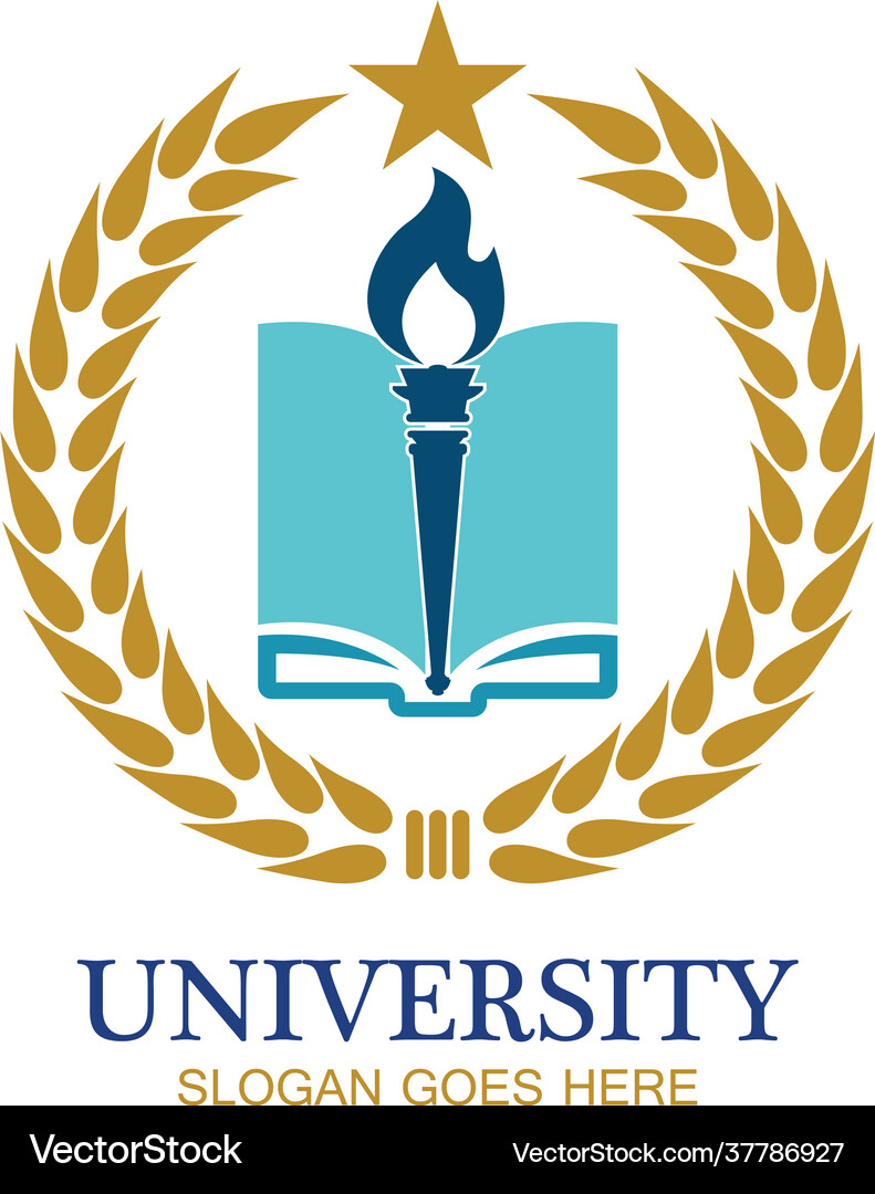 University academy school and course logo design Vector Image