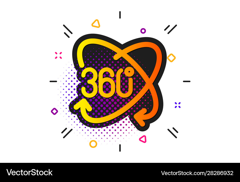 360 degree icon full rotation sign vr technology Vector Image