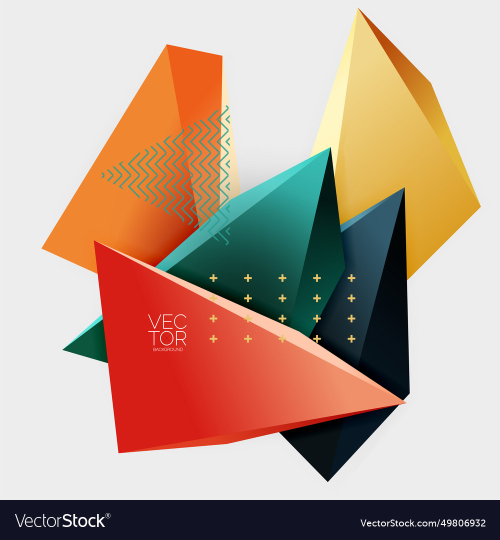 3d triangles geometric abstract background Vector Image