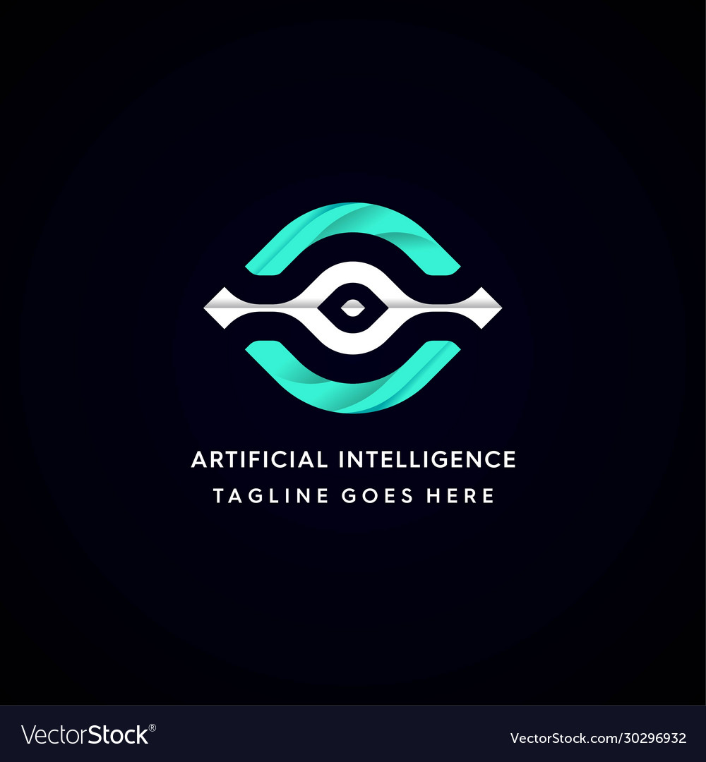 Abstract gradient eye technology logo Royalty Free Vector