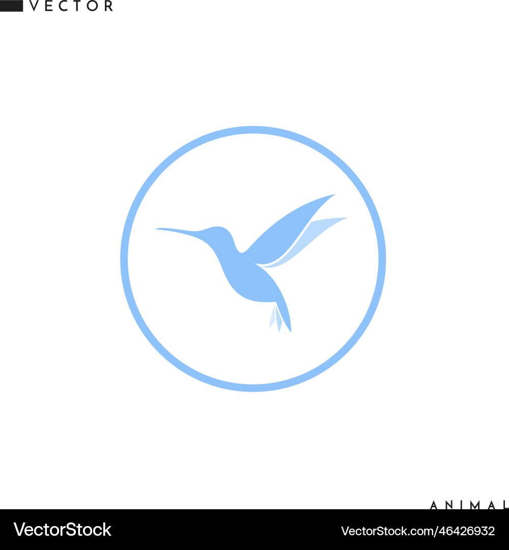 Abstract hummingbird flying bird sign Royalty Free Vector