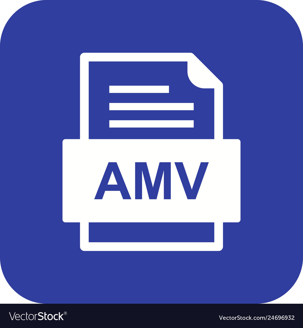 Amv file document icon Royalty Free Vector Image