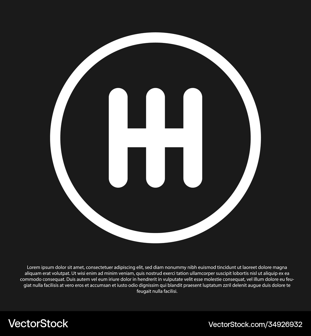 Black gear shifter icon isolated on Royalty Free Vector