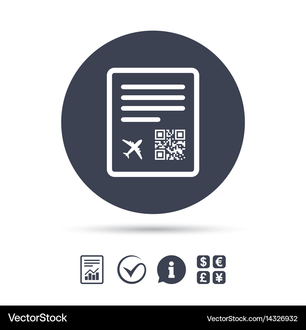 Boarding pass flight sign icon airport ticket Vector Image