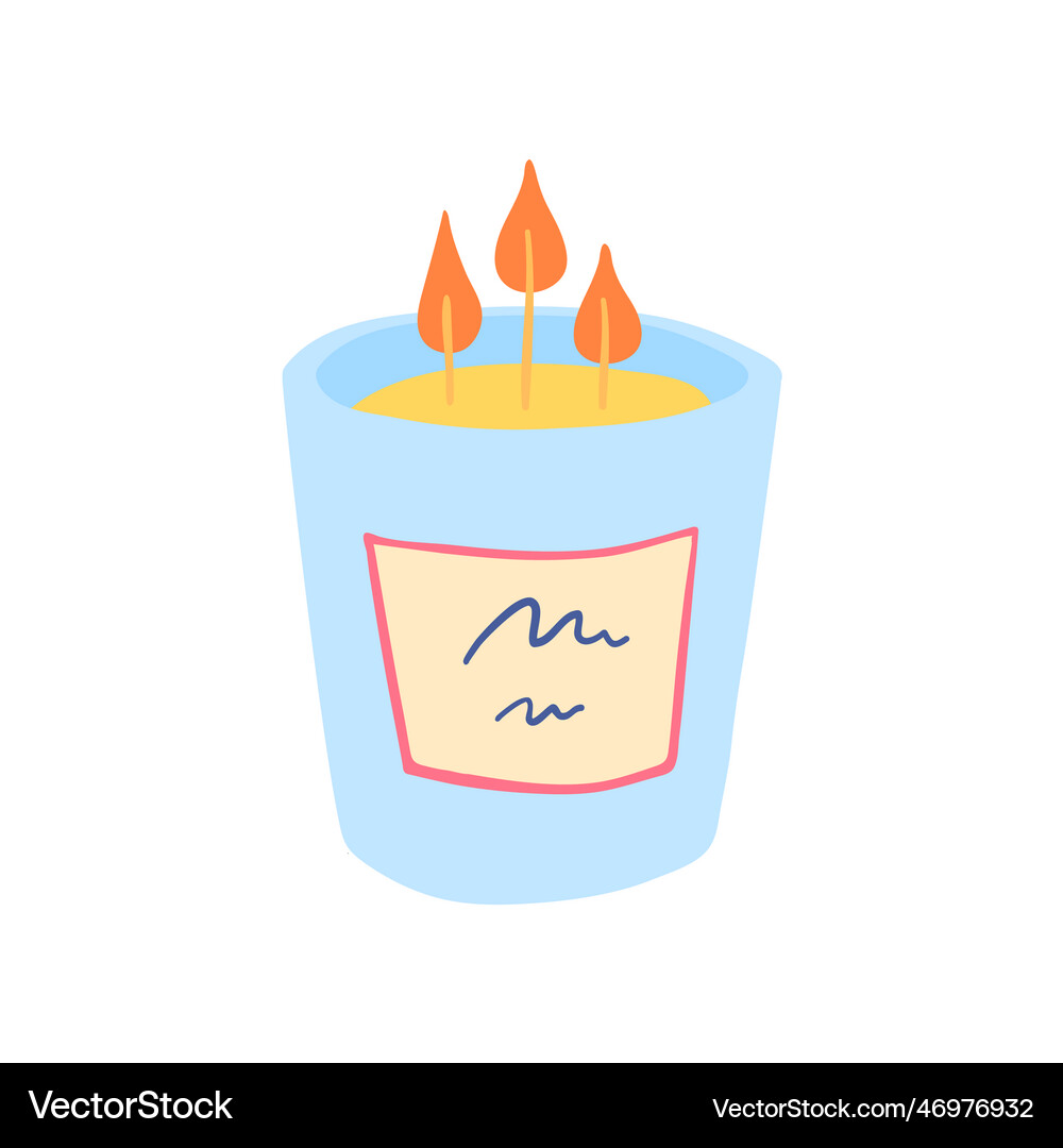 Cartoon color aromatherapy concept wax candle Vector Image