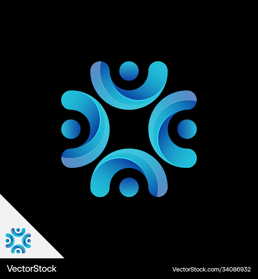 Community symbol with letter c concept forming Vector Image