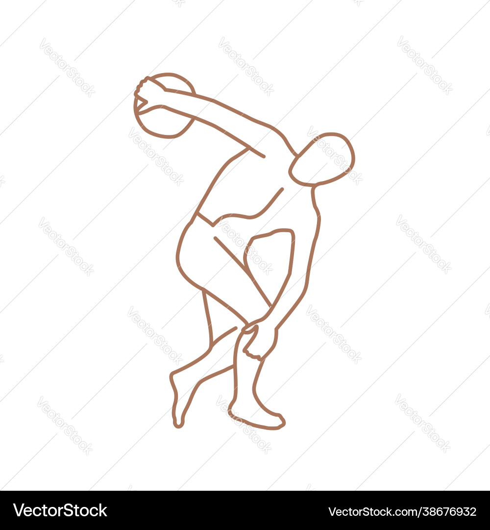 Discobolus myron greek bronze sculpture Royalty Free Vector