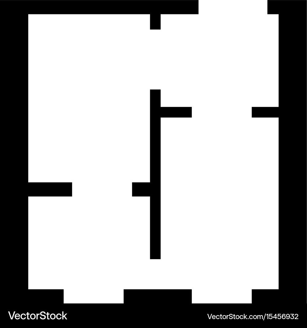 Flat project apartment the black color icon Vector Image