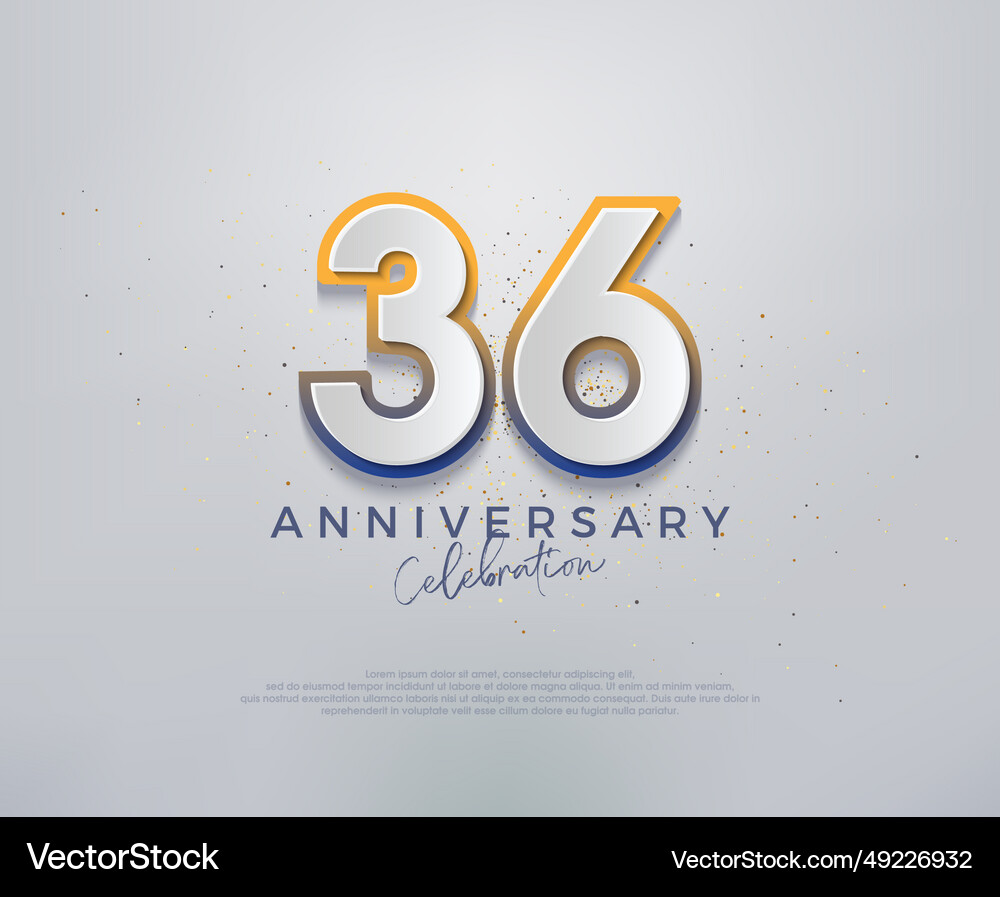 Modern and colorful premium design for 36th Vector Image