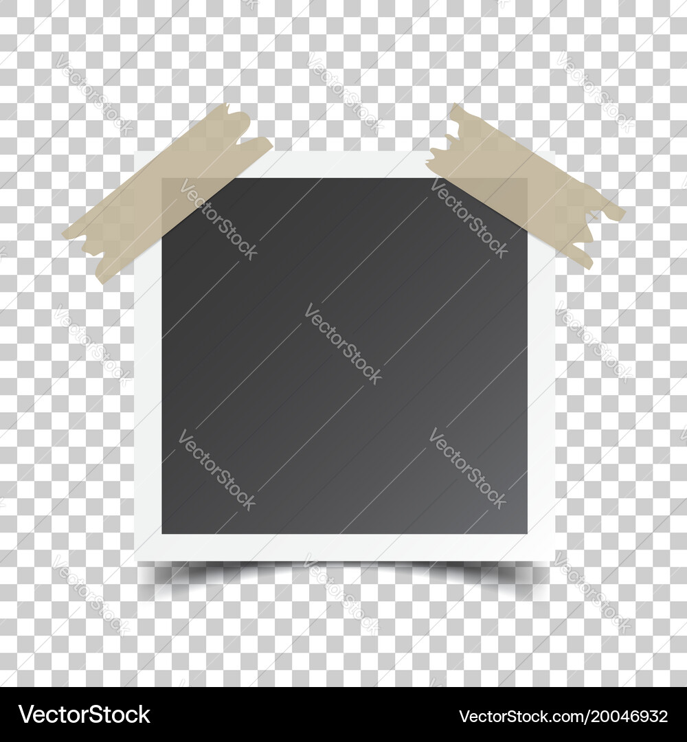 Photo frame with adhesive tape on isolated Vector Image