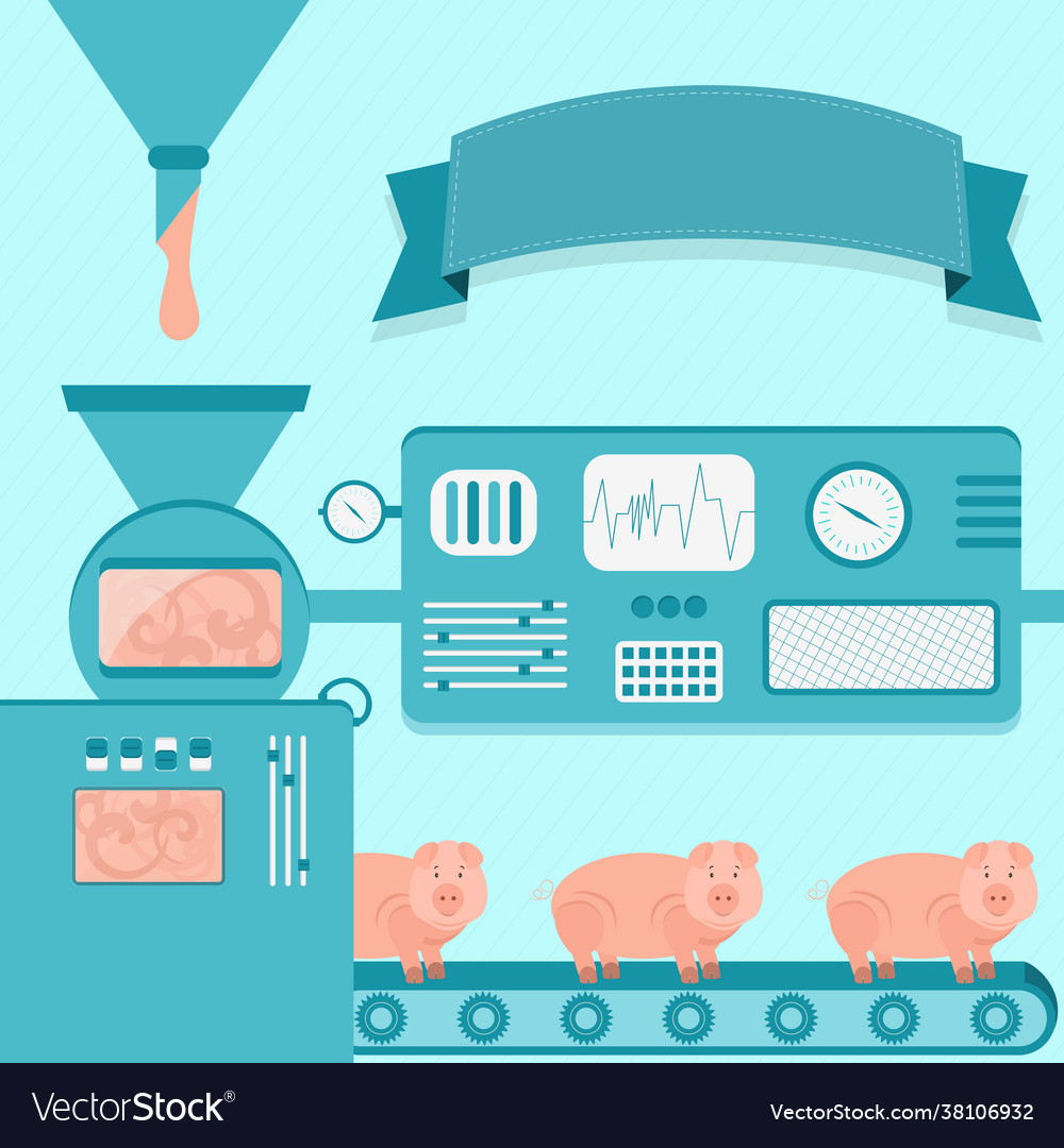 Pigs production Royalty Free Vector Image - VectorStock