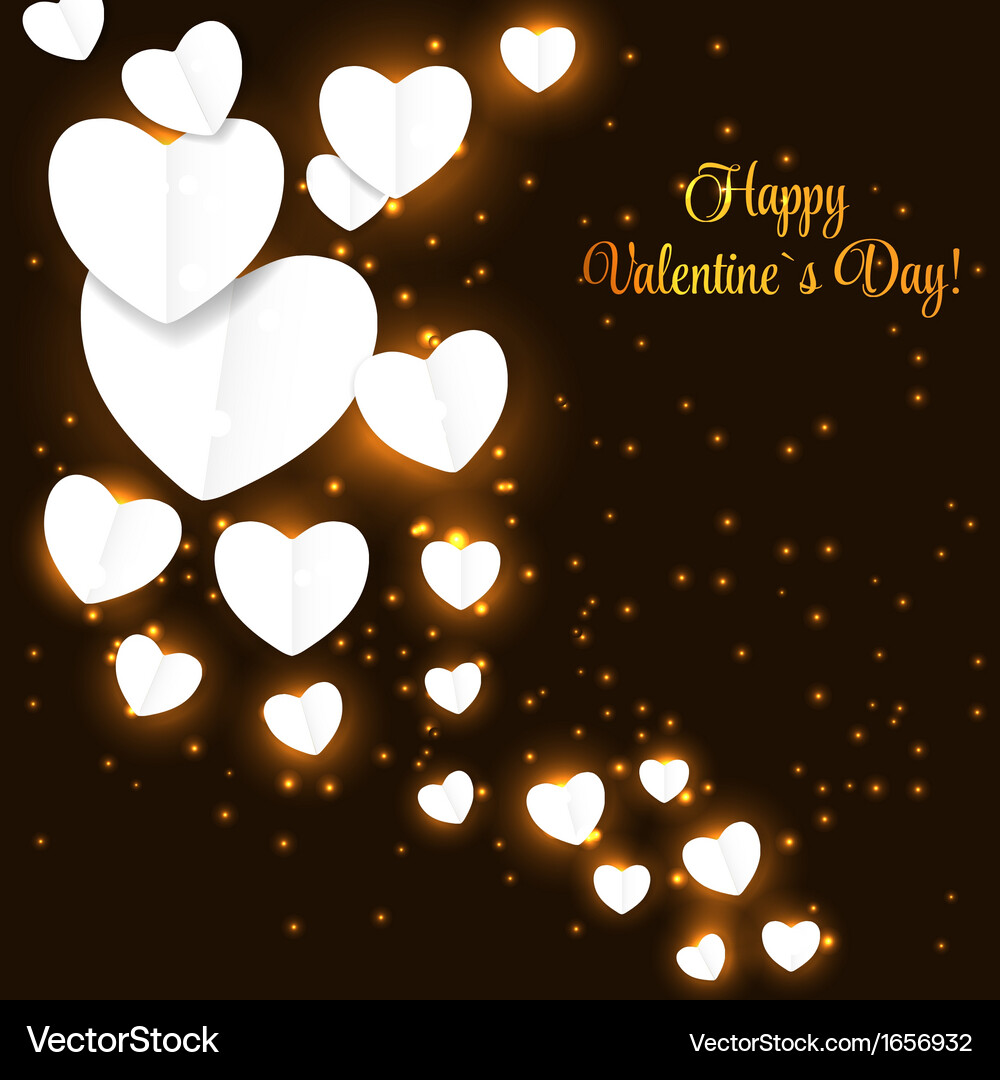 Valentines day paper heart background Royalty Free Vector