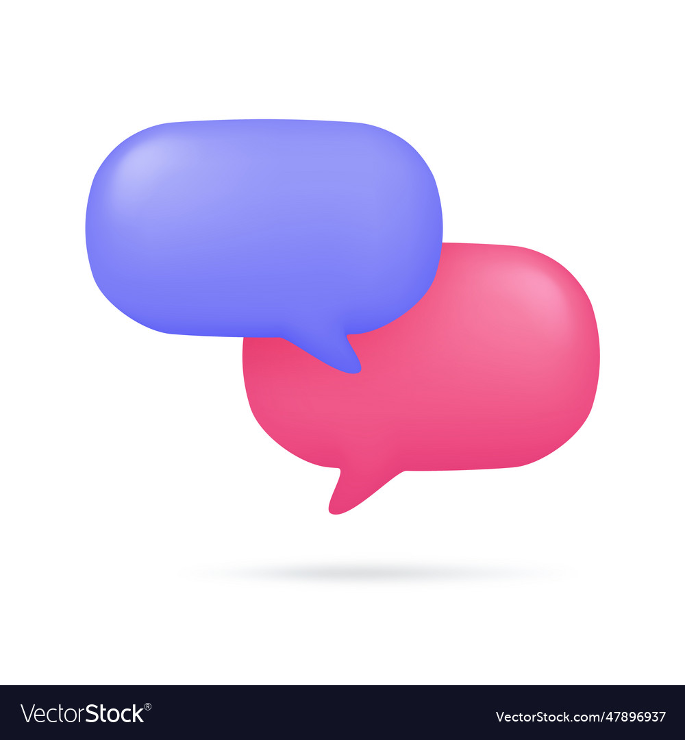 3d Speech Bubbles Social Media Chat Message Box Vector Image