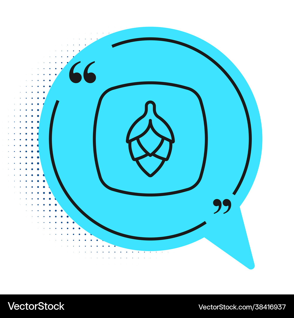 Black line hop icon isolated on white background Vector Image