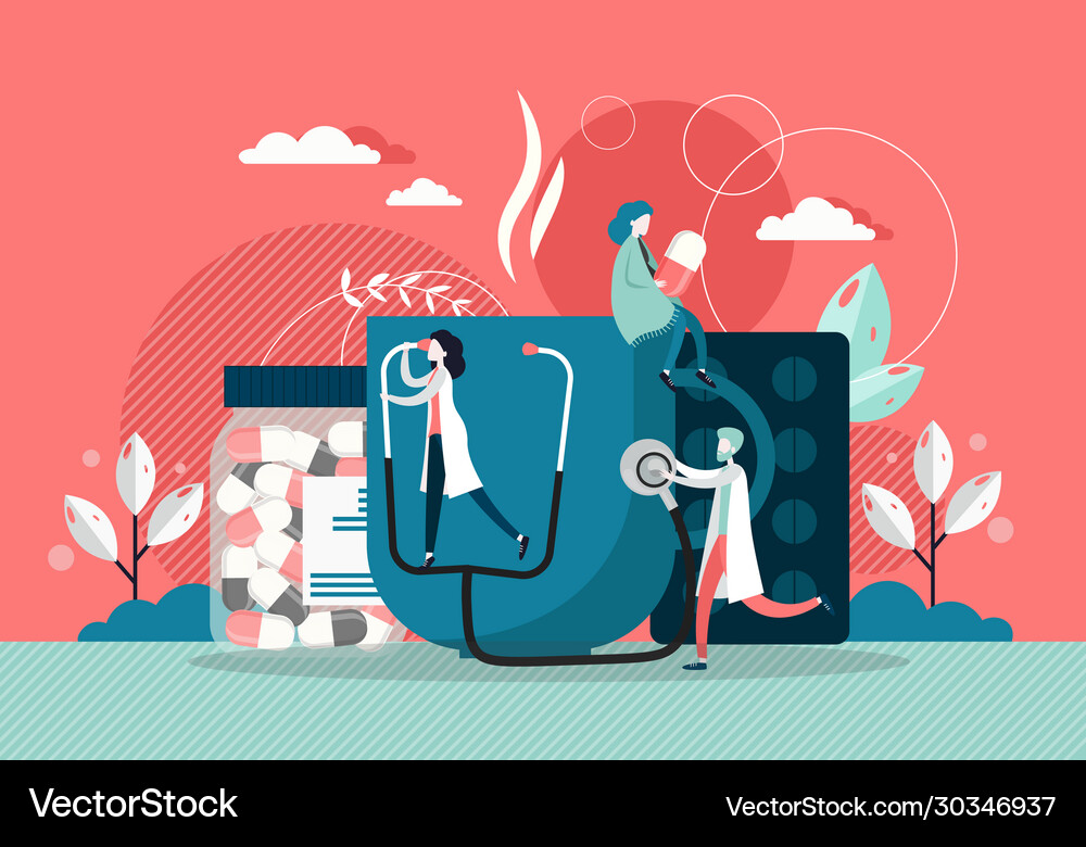 Disease concept flat style design Royalty Free Vector Image